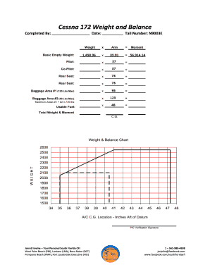 Fillable Online Cessna 172 Weight and Balancedoc Fax Email Print ...