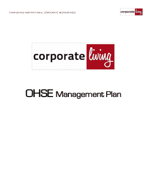 Fillable Online corporateliving net OHSE Management Plan Inbuilt ...