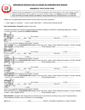 Fillable Online karate org IOGKFNZ Registration Form - karate org Fax ...