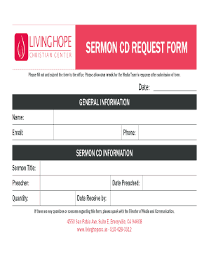 Fillable Online livinghopecc SERMON CD REQUEST FORM-digital - Living ...