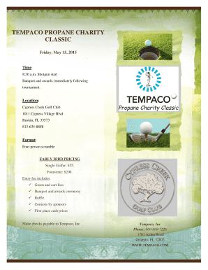 Fillable Online TEMPACO PROPANE CHARITY CLASSIC Fax Email Print - pdfFiller