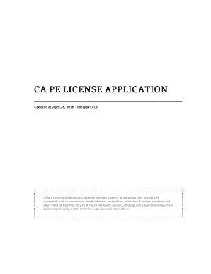 Fillable Online oxforduniv CA PE LICENSE APPLICATION Fax Email Print ...