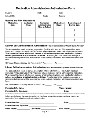 Fillable Online Routine and PRN Medications Fax Email Print - pdfFiller