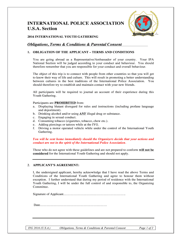 Fillable Online ipa INTERNATIONAL POLICE ASSOCIATION USA Section Fax ...