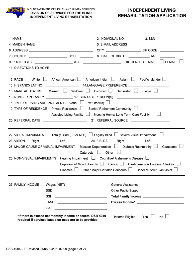 Fillable Online Dsb-4004-ILR-iapdf ILR Independent Living ...