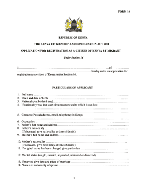 Fillable Online APP LICATION FOR REGISTRATION AS A CITIZEN OF KENYA BY ...