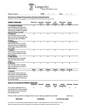 Fillable Online Urological Questionnaire - Longevity Medical Fax Email ...
