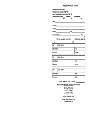 sunday school registration form template - Fillable & Printable Samples ...