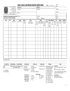 Fillable Online PANEL TRACK amp MOTORIZED DRAPERY ORDER FORM Date Invoice Fax Email Print ...