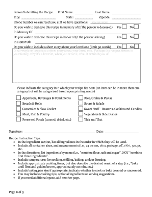 Fillable Online victimsupportservices Cookbook Support Instructions and ...