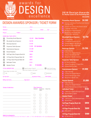 Fillable Online Registration and Sponsorship Form - AIA Orlando Fax ...