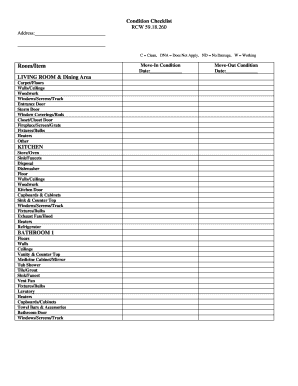 Fillable Online Condition Checklist Fax Email Print - pdfFiller