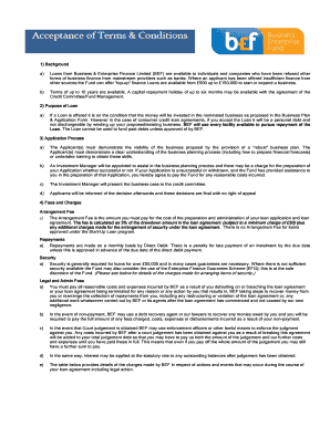 Fillable Online befund Acceptance of terms and conditions word doc ...