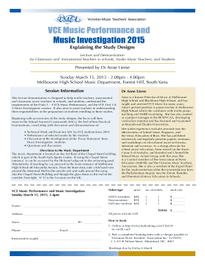 Fillable Online vmta org VCE Music Performance and Music Investigation 2015 Fax Email Print ...