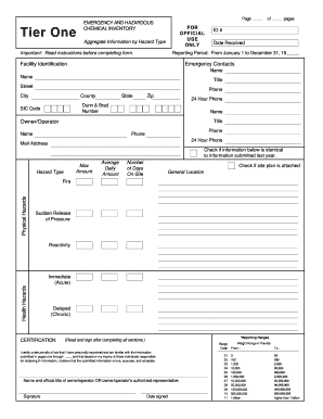 Fillable Online EPCRA Tier I Emergency and Hazardous Chemical Inventory ...