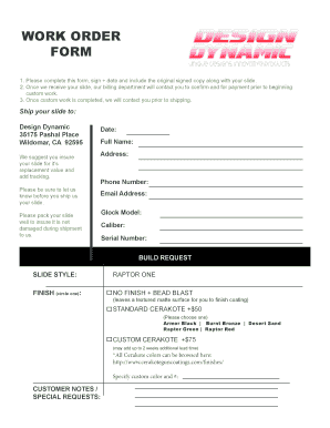 Fillable Online GLOCK WORK ORDER FORM - Design Dynamic Fax Email Print ...