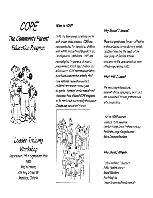 Fillable Online communityed Cope Community Parent Education Program Fax ...
