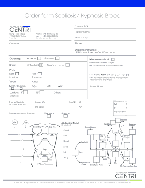 Fillable Online fillauer Order form Scoliosis Kyphosis Brace - Fillauer ...