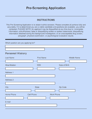 Fillable Online Pre-Screening Application - Wauchula Police Department ...