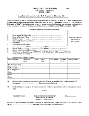 Fillable Online PhD application form 2014.doc Fax Email Print - pdfFiller