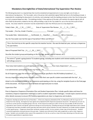 Fillable Online seattleschools Overnight Field Trip Procedures ...