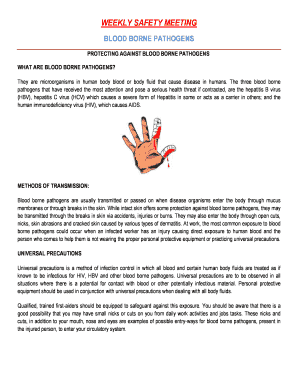 Fillable Online BLOOD BORNE PATHOGENS Fax Email Print - pdfFiller