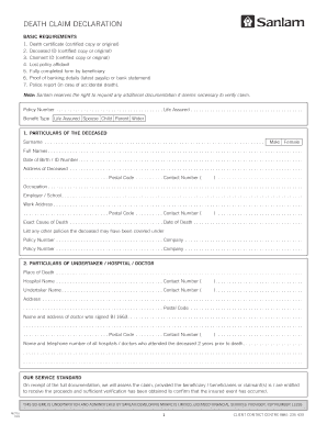 Fillable Online worksitesolutions co DEATH CLAIM DECLARATION - Worksite ...