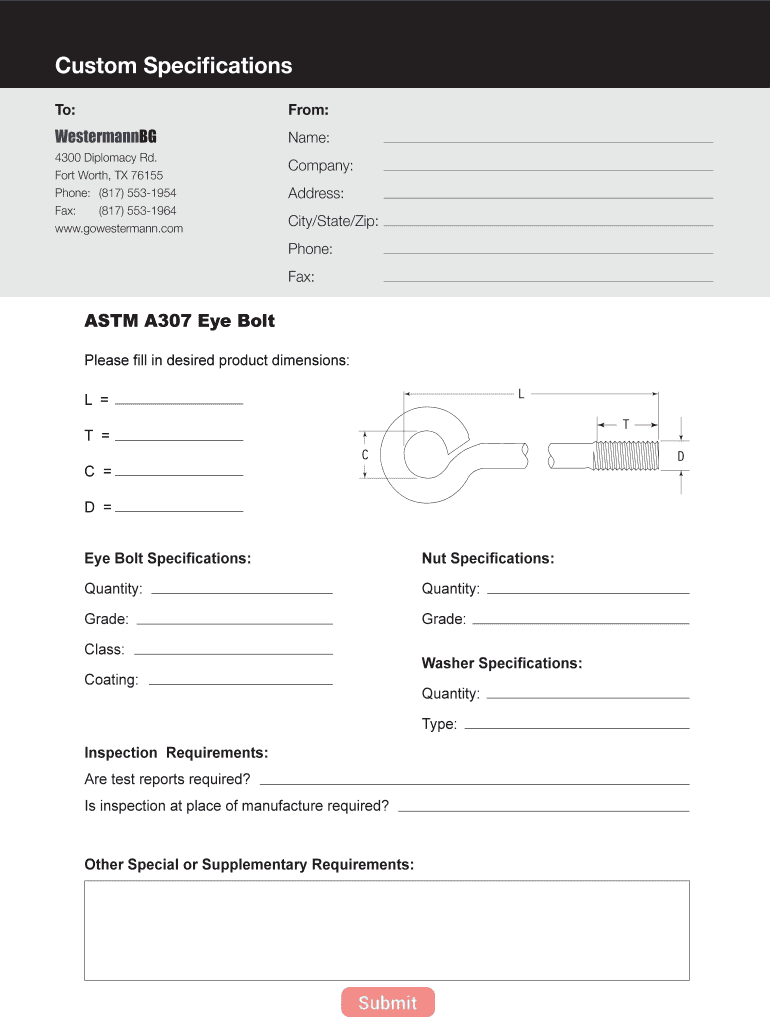 Fillable Online Eye Bolt Drawing - WestermannBG Fax Email Print - pdfFiller