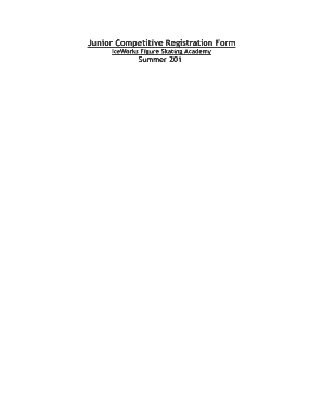 Fillable Online Junior Competitive Registration Form Fax Email Print ...