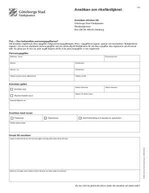 Fillable Online www4 goteborg Ans kan om riksf rdtj nst - G teborgs Stad Fax Email Print - pdfFiller