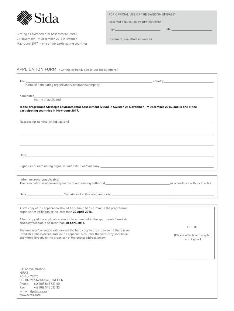 Fillable Online APPLICATION FORM - NIRAS Fax Email Print - pdfFiller