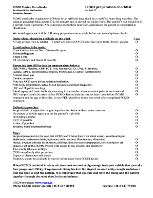Fillable Online karolinska ECMO Centre Karolinska ECMO preparation ...