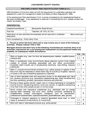 Fillable Online morecambe lancsngfl ac Staff Risk Identification Form ...