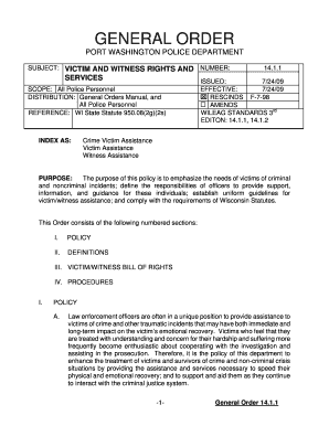 Fillable Online pwpd GENERAL ORDER PORT WASHINGTON POLICE DEPARTMENT ...