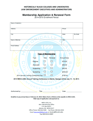 Fillable Online hbcu-leea Membership Application amp Renewal Form - bHBCUb-bLEEAb Fax Email ...