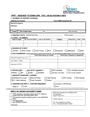 Fillable Online edmo-airport PPR - REQUEST TO EDMO OPS FAX 49-0 8153 ...