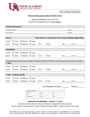 Fillable Online unionacademy Dr Ann Walters Headmaster Physical ...