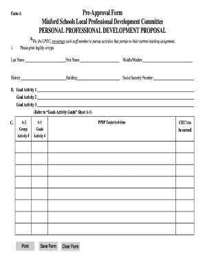 Fillable Online minfordfalcons PRE-APPROVALFORM Fax Email Print - pdfFiller