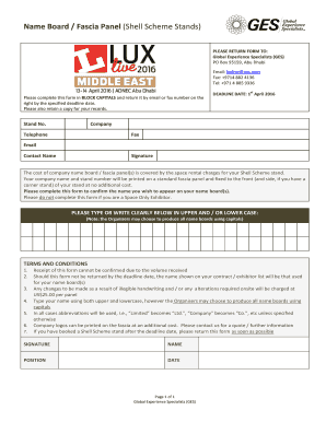 Fillable Online luxlive Name Board Fascia Panel Shell Scheme Stands Fax Email Print - pdfFiller