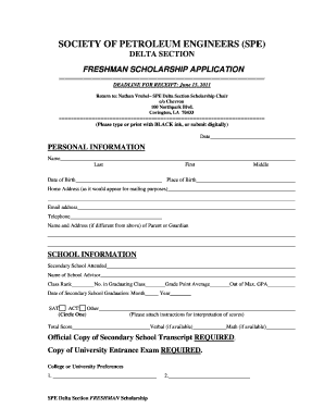 Fillable Online spe-delta SOCIETY OF PETROLEUM ENGINEERS SPE Fax Email ...