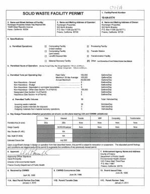 Fillable Online calrecycle ca Permit - A021 - Solid Waste Facility ...