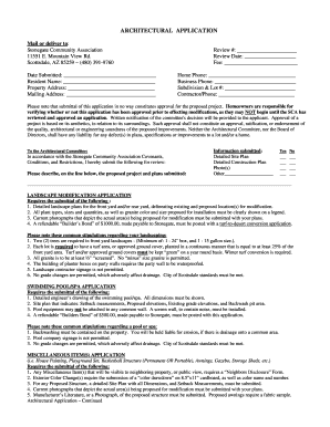 Fillable Online ARCHITECTURAL APPLICATION Review - Stonegate Community ...
