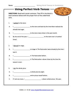 Fillable Online Using Perfect Verb Tenses - English Worksheets Land Fax ...