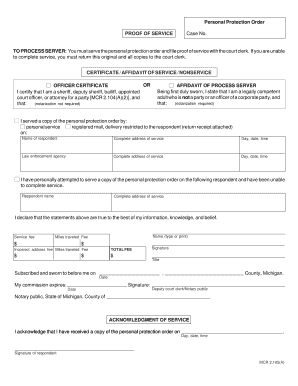 Fillable Online Personal Protection Order - Sutherland Legal Services ...