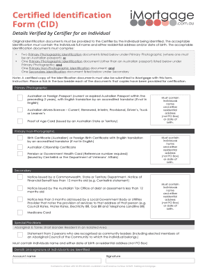 Fillable Online Certified Identification biMortgageb Form CID Fax Email ...