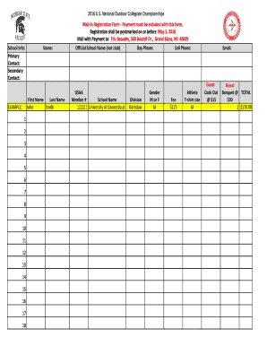 Fillable Online teamusa NOCC Mail-in Formxlsx - TeamUSAorg Fax Email ...