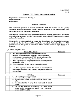 Fillable Online Holocom PDS Quality Assurance Checklist Fax Email Print ...