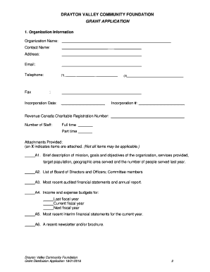 Fillable Online dvcf Grant Application Form Applying for a Grant Fax Email Print - pdfFiller