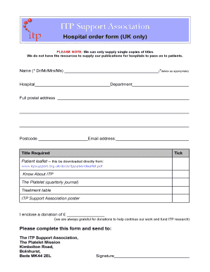 Fillable Online Hospital order form Fax Email Print - pdfFiller