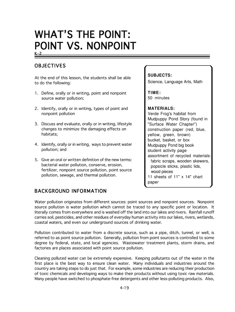 Fillable Online agua org WHATS THE POINT POINT VS NONPOINT - aguaorgmx ...